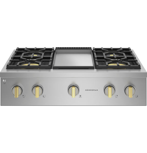 Monogram 36" Professional Gas Rangetop with 4 Burners and Griddle (Nat ...